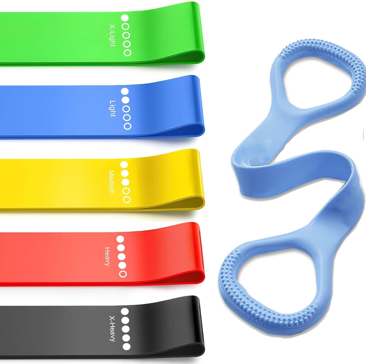 Amazon.com: 6-Pack Resistance Bands Set, Multiple Levels Elastic ...