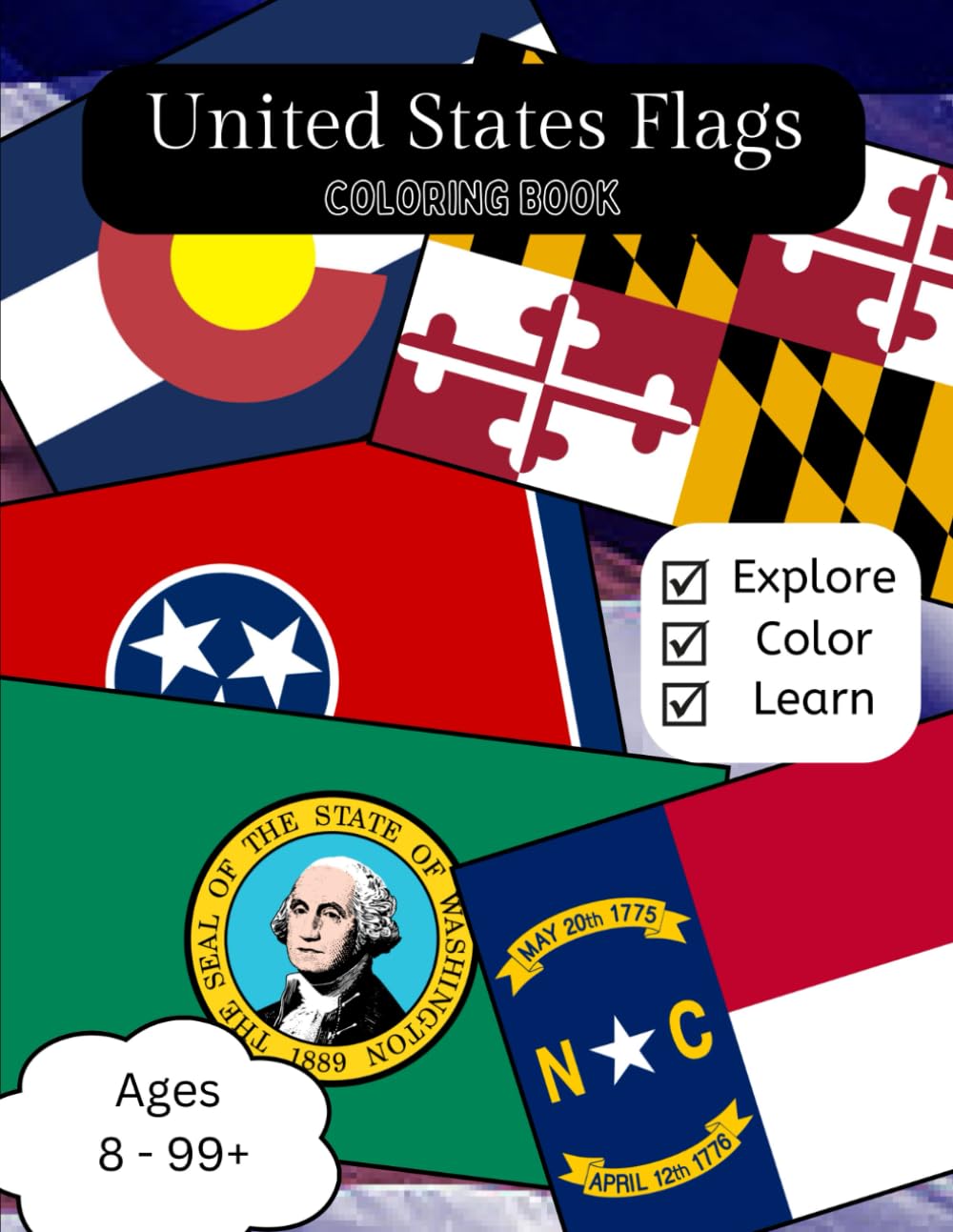 United States Flags Coloring Book: Flags of Each State: Explore Color ...