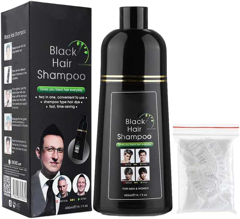 Black Hair Shampoo Dye, Black Color For Men Women, Instant Hair ...