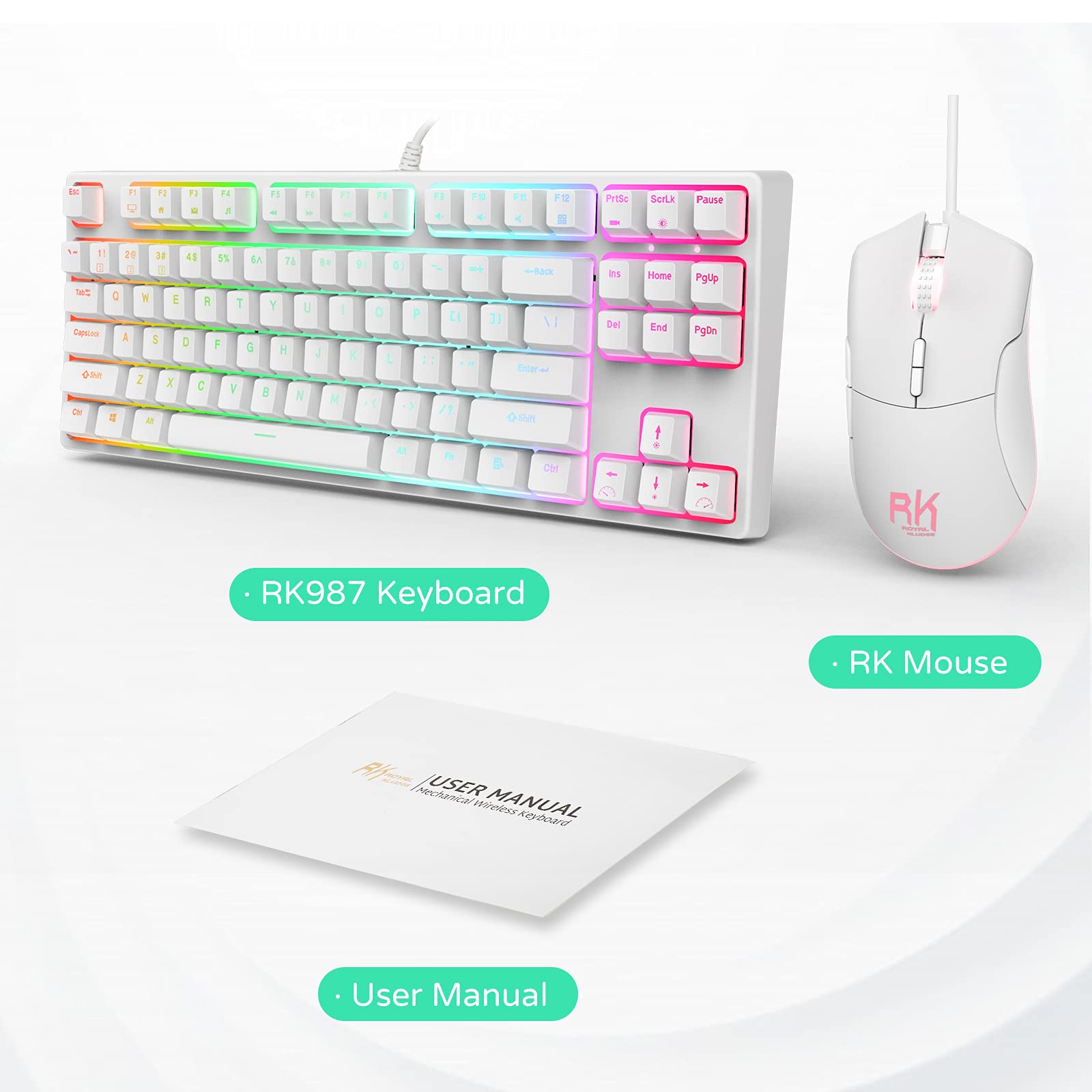 Buy RK ROYAL KLUDGE RGB 60% Mechanical Keyboard and Mouse Combo, RK987 ...