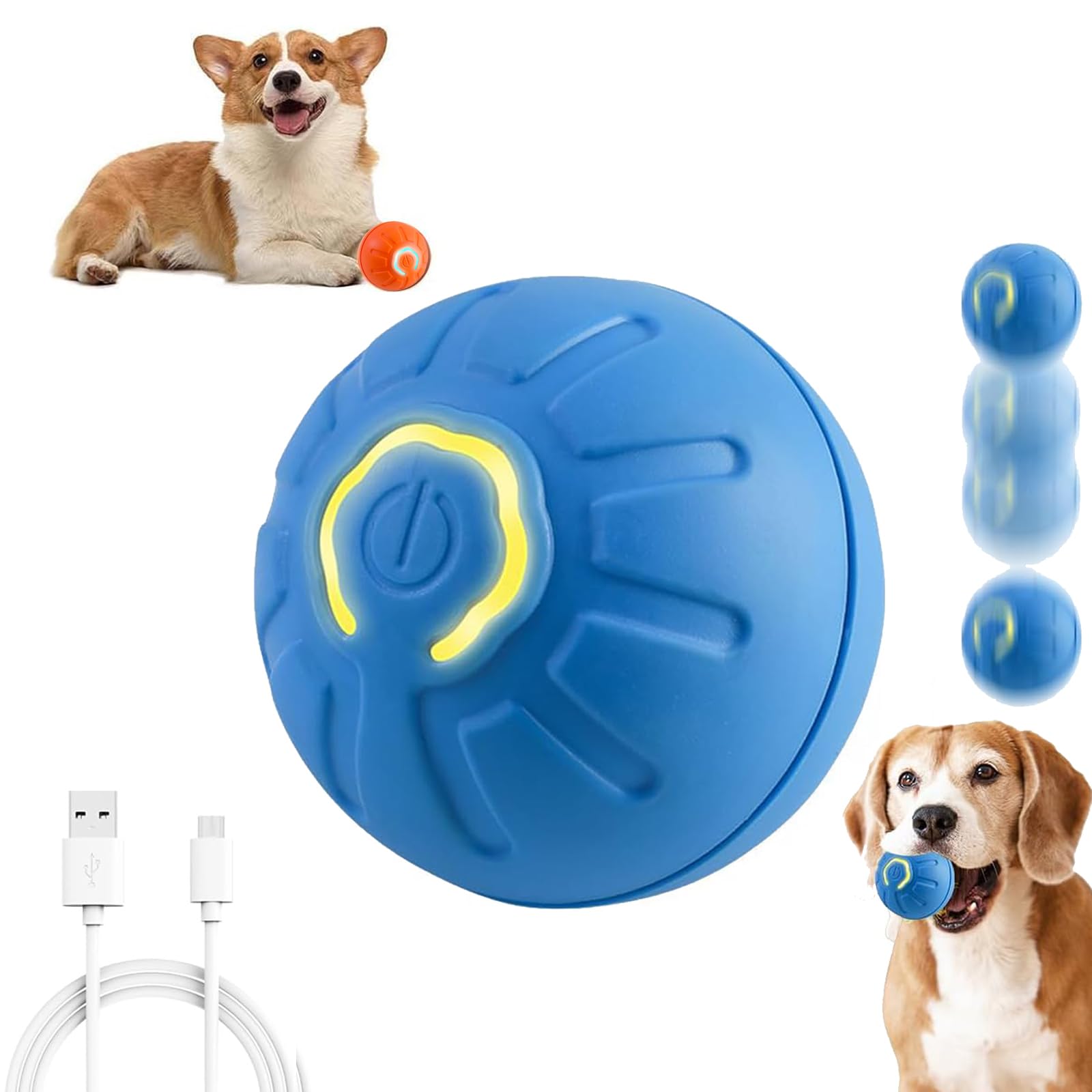 YXtecd Interactive Dog Ball Toy, Electric Moving Dog Ball, Pet Toy ...