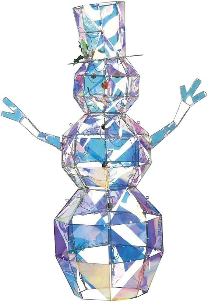 Amazon.com: 6' Pre-Lit Prismatic Snowman Christmas Decoration : Patio ...