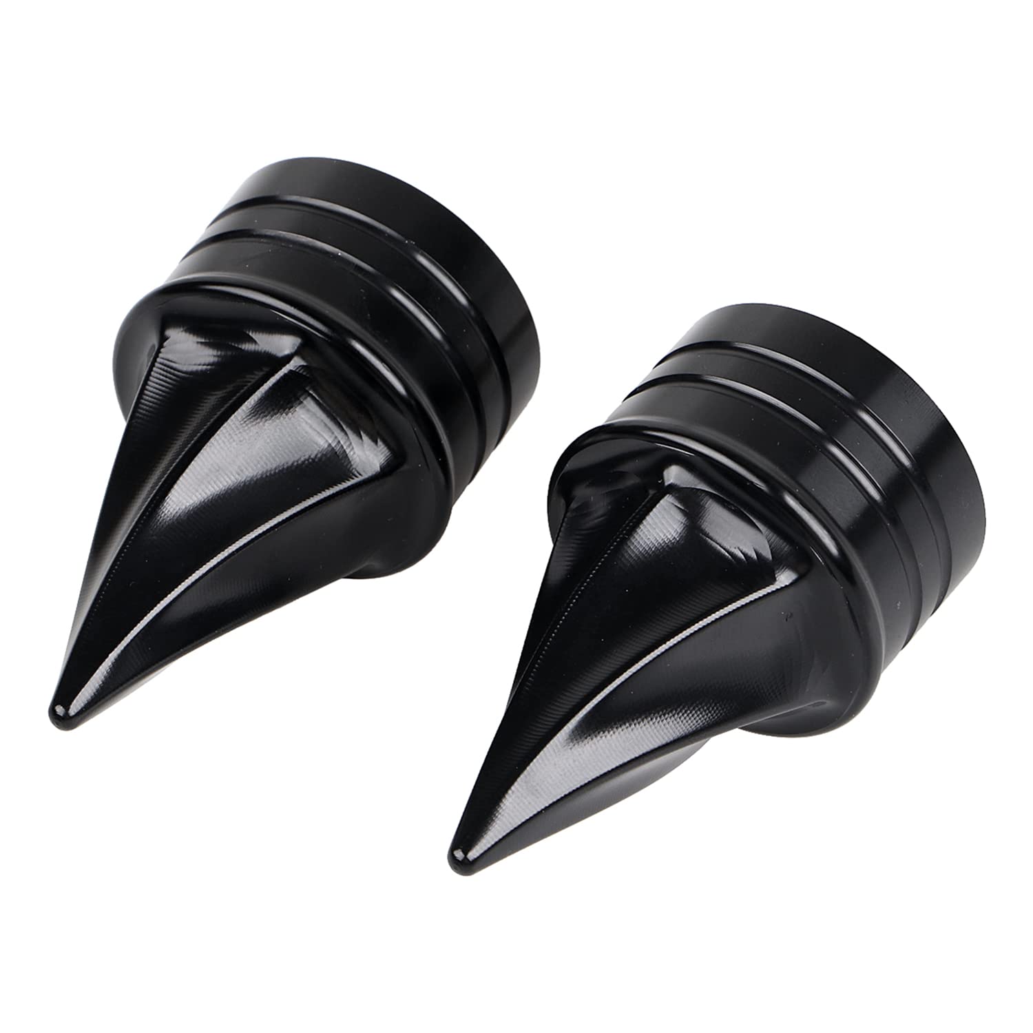 Amazon.com: SHMTOOL Black Front Twisted Axle Caps Spike Axle Nut Covers ...