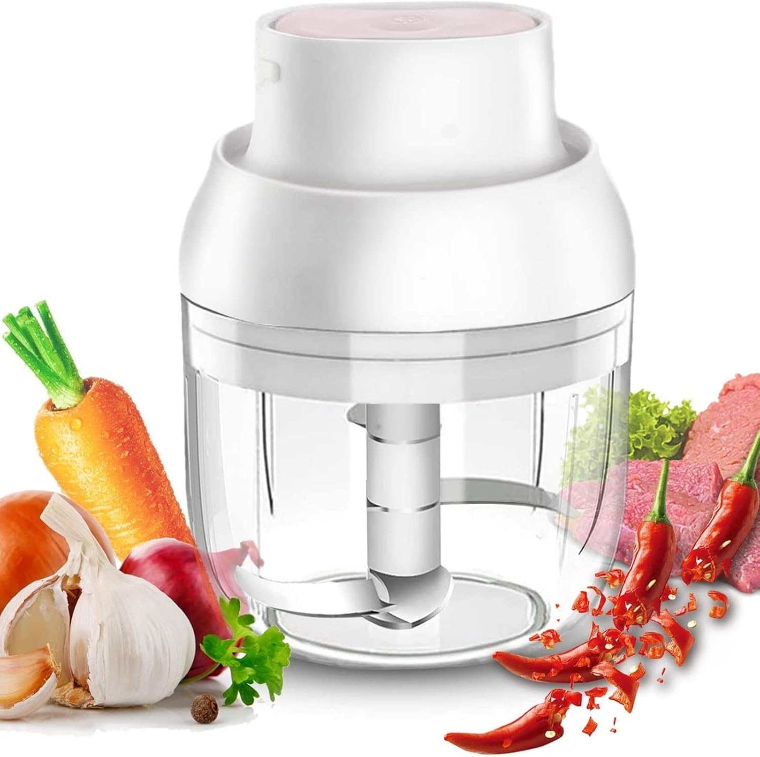 Amazon.com: 1pc 8.45oz/250ml Electric Mini Garlic Chopper, Food ...