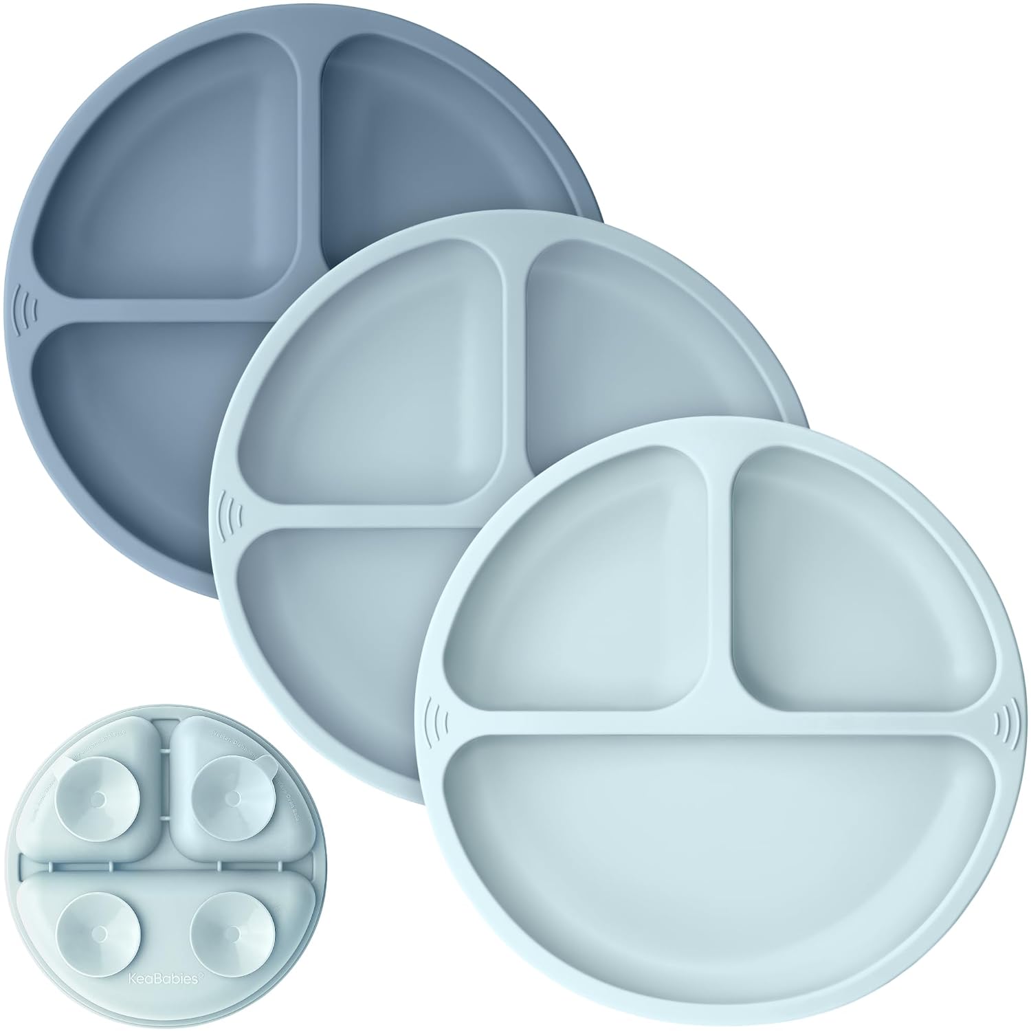 Amazon.com: KeaBabies Suction Plates for Baby, Toddler - 3-Pack 100% ...