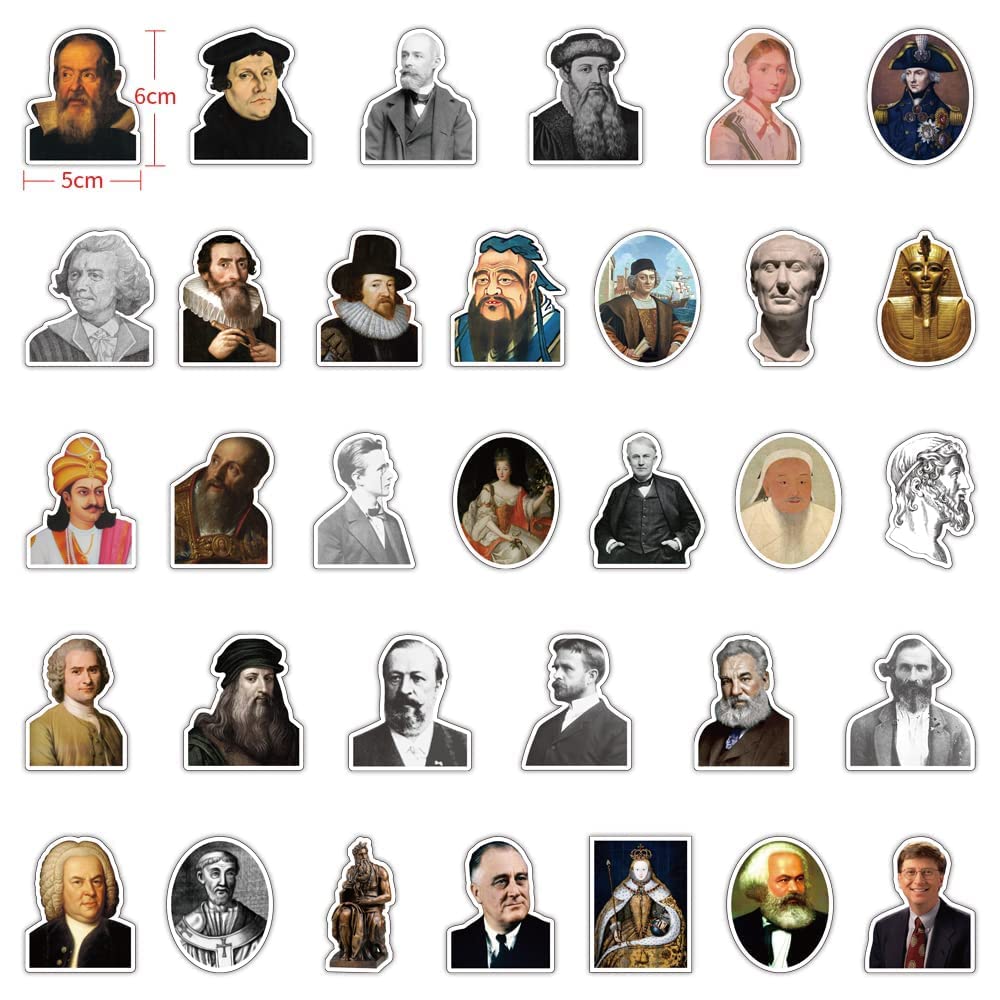 Famous People Stickers 100 Pack/PCS Vintage Stickers About Most ...