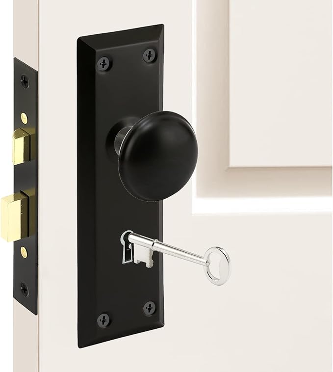 1 Pack Mortise Keyed Lock Set with Classic Knobs, Perfect for Replacing ...