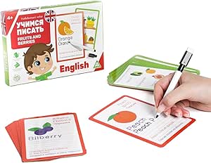 Amazon.com: Learn to Write Fruits and Berries in English - Reusable ...