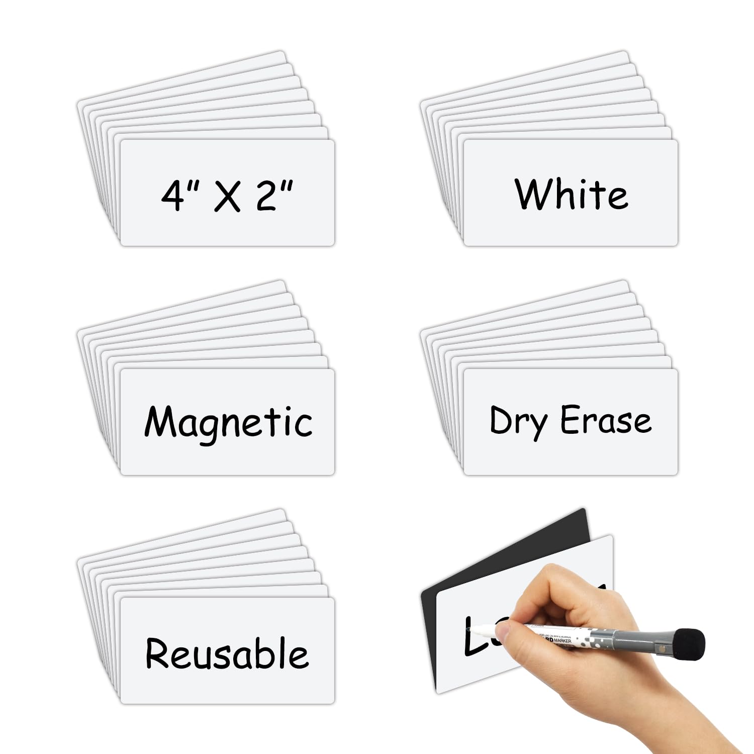 Amazon.com : Yamsop Dry Erase Magnetic Labels 4x2 Inch 40 Pieces ...