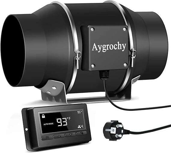 Aygrochy 100 mm intelligent rörfläkt kanalfläkt, frånluftsfläkt med ...