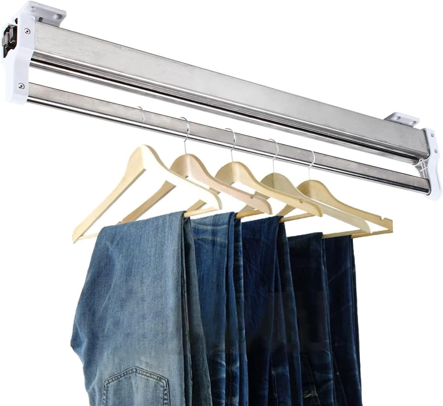 Amazon.com: Pull Out Clothes Hanger Rod-Adjustable Wardrobe Clothing ...