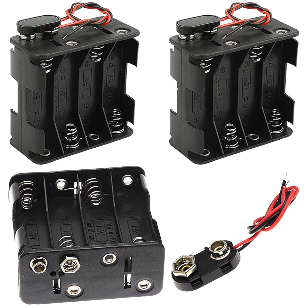MKBKLLJY 3Set 8 x 1.5V AA Thicken Battery Holder 12V with I Type Wired ...