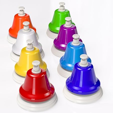 Amazon.com: Facmogu Desk Bells, 8 Notes Diatonic Metal Hand Bells ...