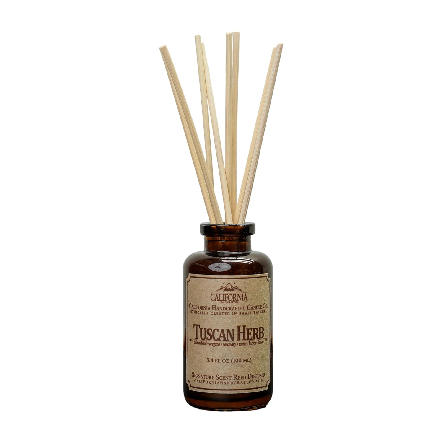 California Handcrafted Tuscan Herb Reed Diffuser Set Sweet Basil ...