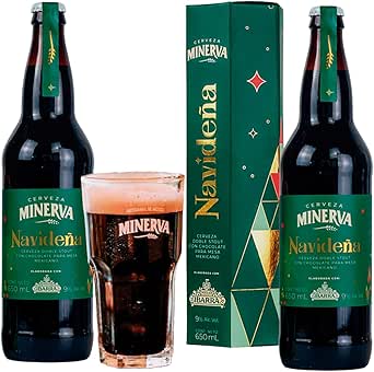 Cerveza Minerva Navideña 650 Ml - 2 Pack Con Vaso Boston : Amazon.com ...