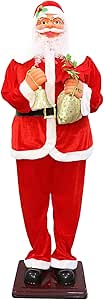 Amazon.com: zmwlzmdp 71in Animated Dancing Santa with 5 Music, Life ...