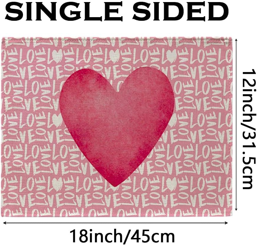 GPGHE Juego de 4 manteles individuales para el día de San Valentín ...