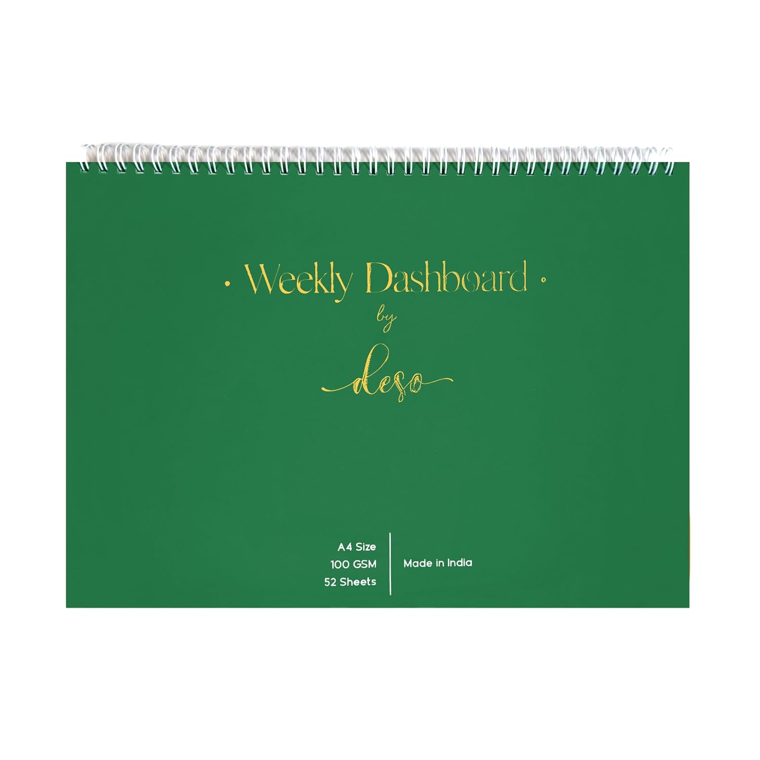 DESO Weekly Dashboard Planner Notepad | A4 Size | 100 GSM | 52 Undated ...
