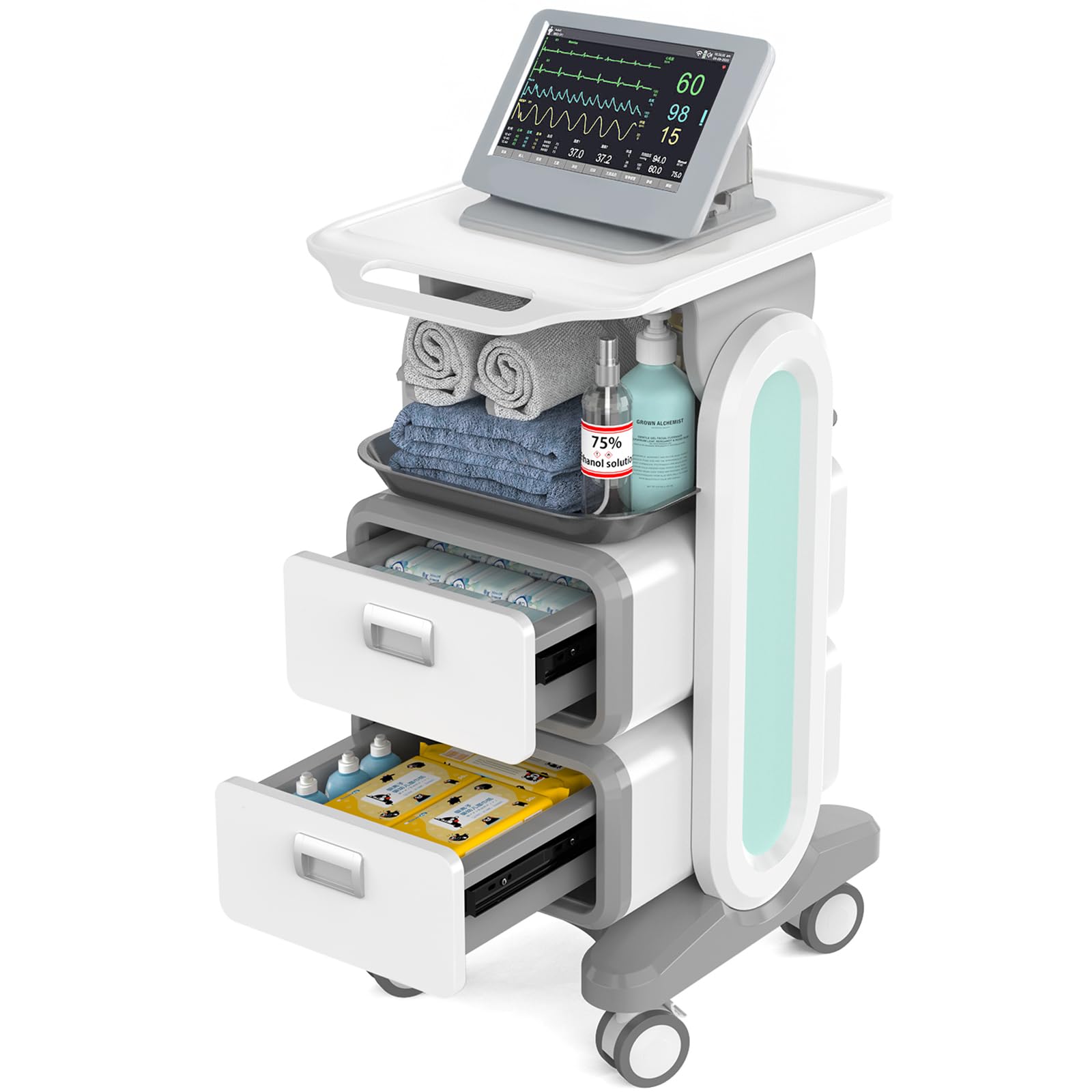 Amazon.com: Medical Carts with Wheels, Mobile Ultrasound Cart, Rolling ...