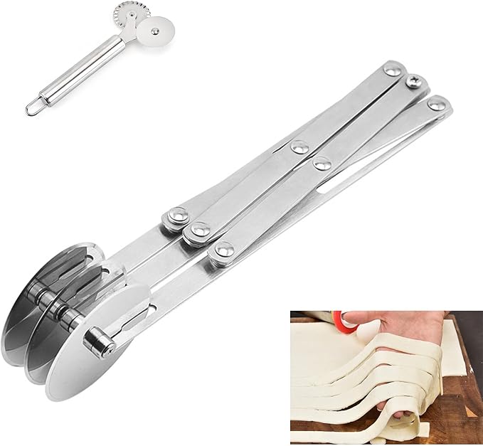 Amazon.com: 3 Wheel Pastry Cutter, Stainless Steel Roller, Expandable ...