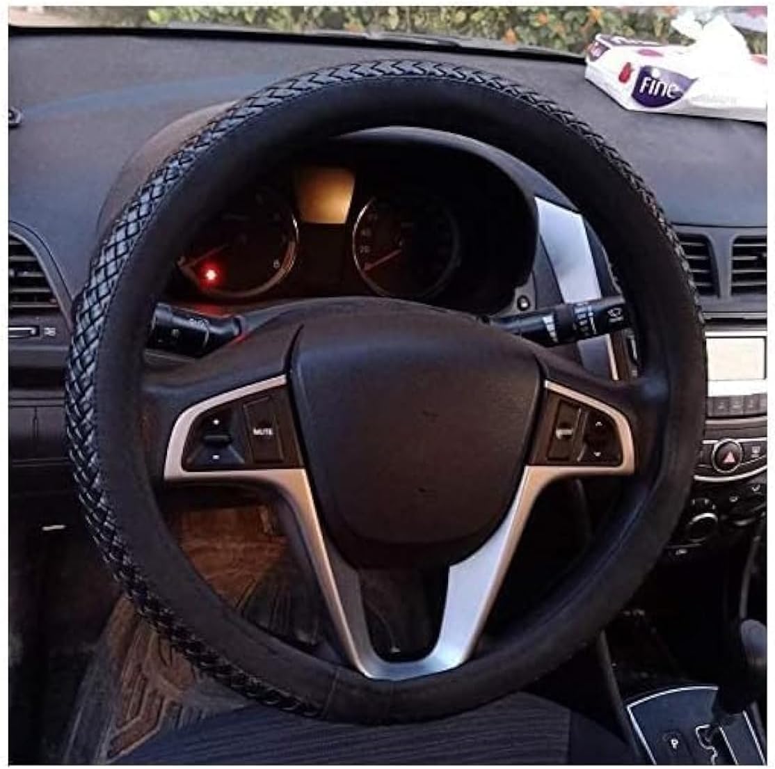 Generic Car Steering Wheel Cover Braided Leather Black Color Suitable ...