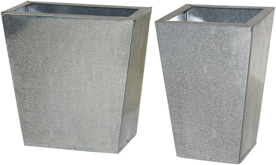 Amazon.com: HIT Small Galvanized Trapezoid Decorative Containers (Set ...