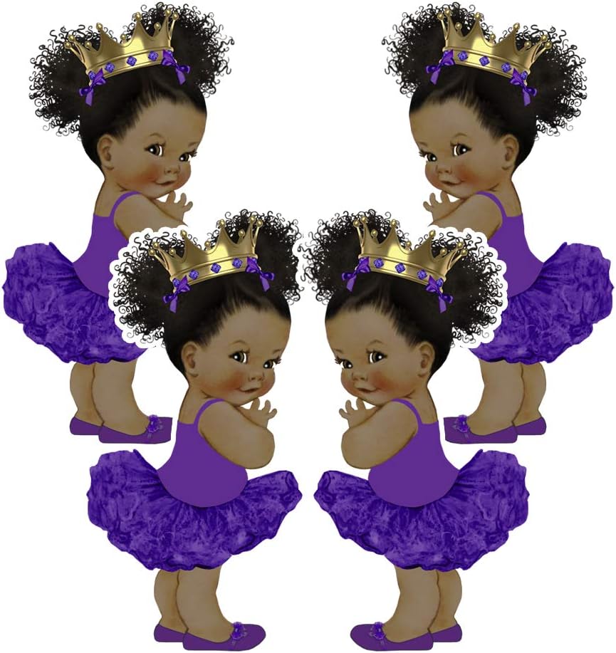 Recortes de fiesta de princesa morada, princesa afroamericana púrpura ...