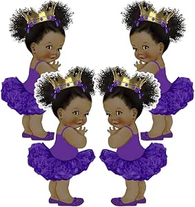 Amazon.com: Purple Princess Party Cut-Outs, African American Princess ...