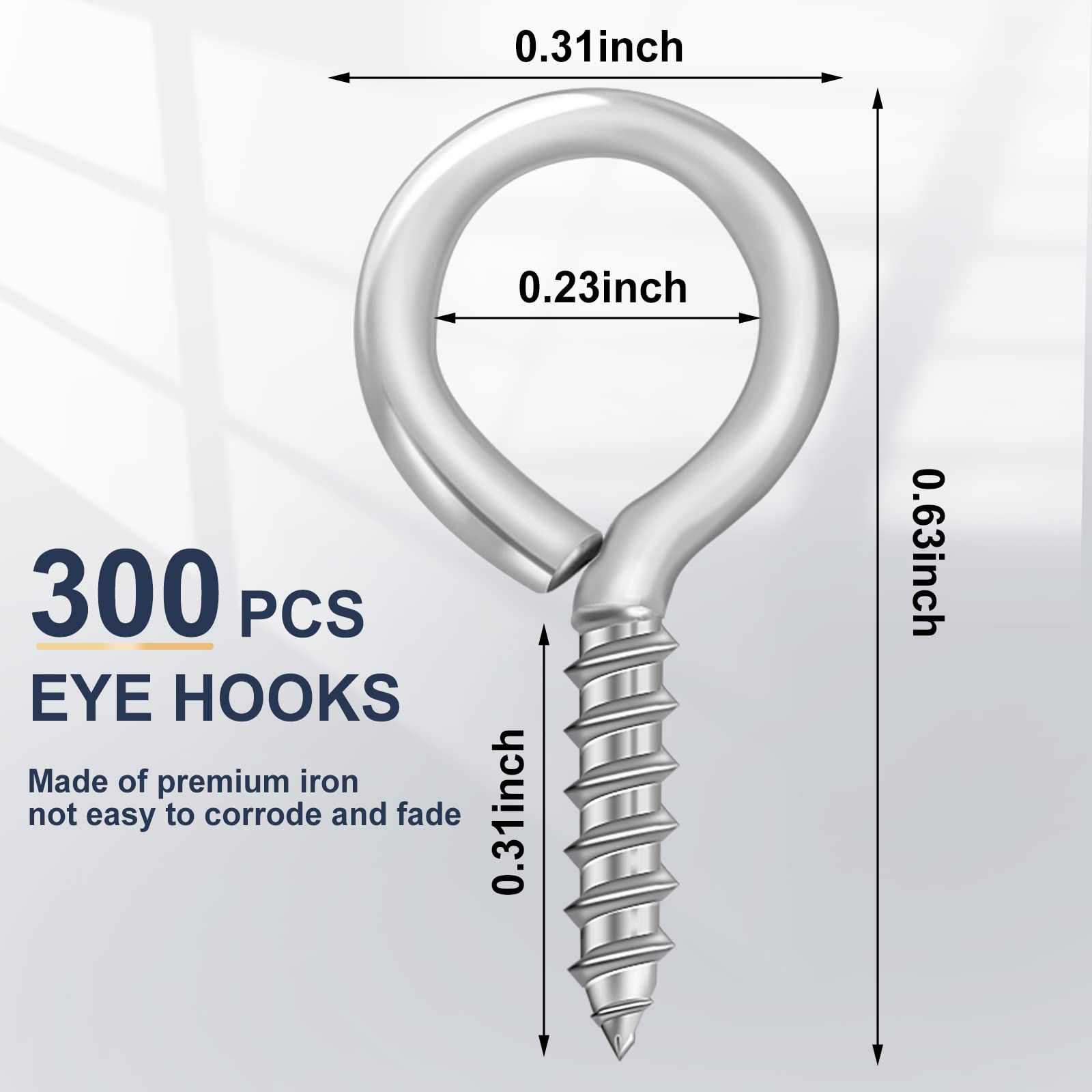 Snapklik.com : Eye Screws, 300PCS 0.63 Inch Screw Eyes Hooks Heavy Duty ...