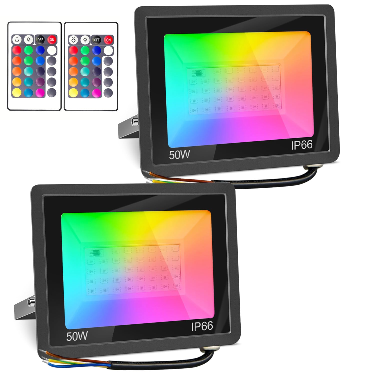 Reflectores Led Exteriores RGB 50W 2 Pack, BYCRAY Luz Lampara para ...