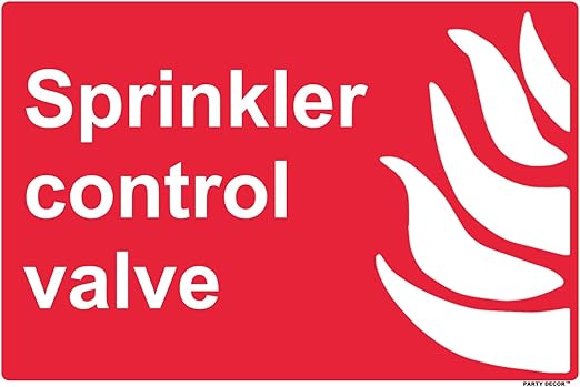 1 x safety sign - sprinkler control valve - landscape - self adhesive ...