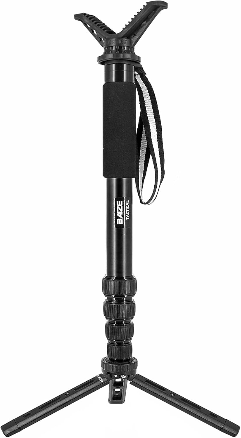 Amazon.com : BZTAC Aluminum Tactical 5-Section Hunting Shooting Stick ...