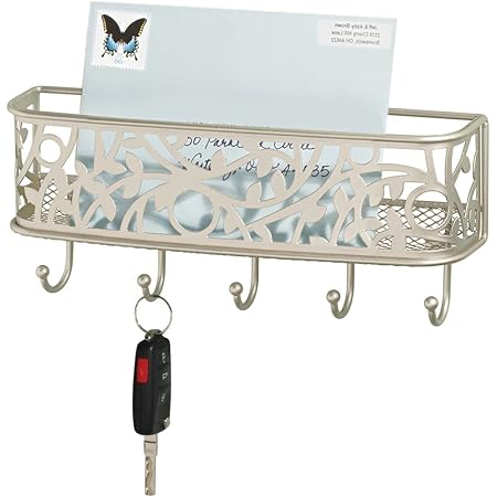 Amazon.com: mDesign Wall Mount Metal Mail Organizer Storage Basket - 2 ...