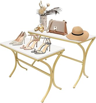 Amazon.com: Rectangle Coffee Table, 2 PCS Metal Shoe Handbag Display ...