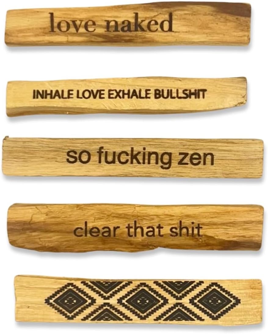 Amazon.com: WHAT WOOD LOVE DO Engraved Palo Santo Smudge Sticks - A ...