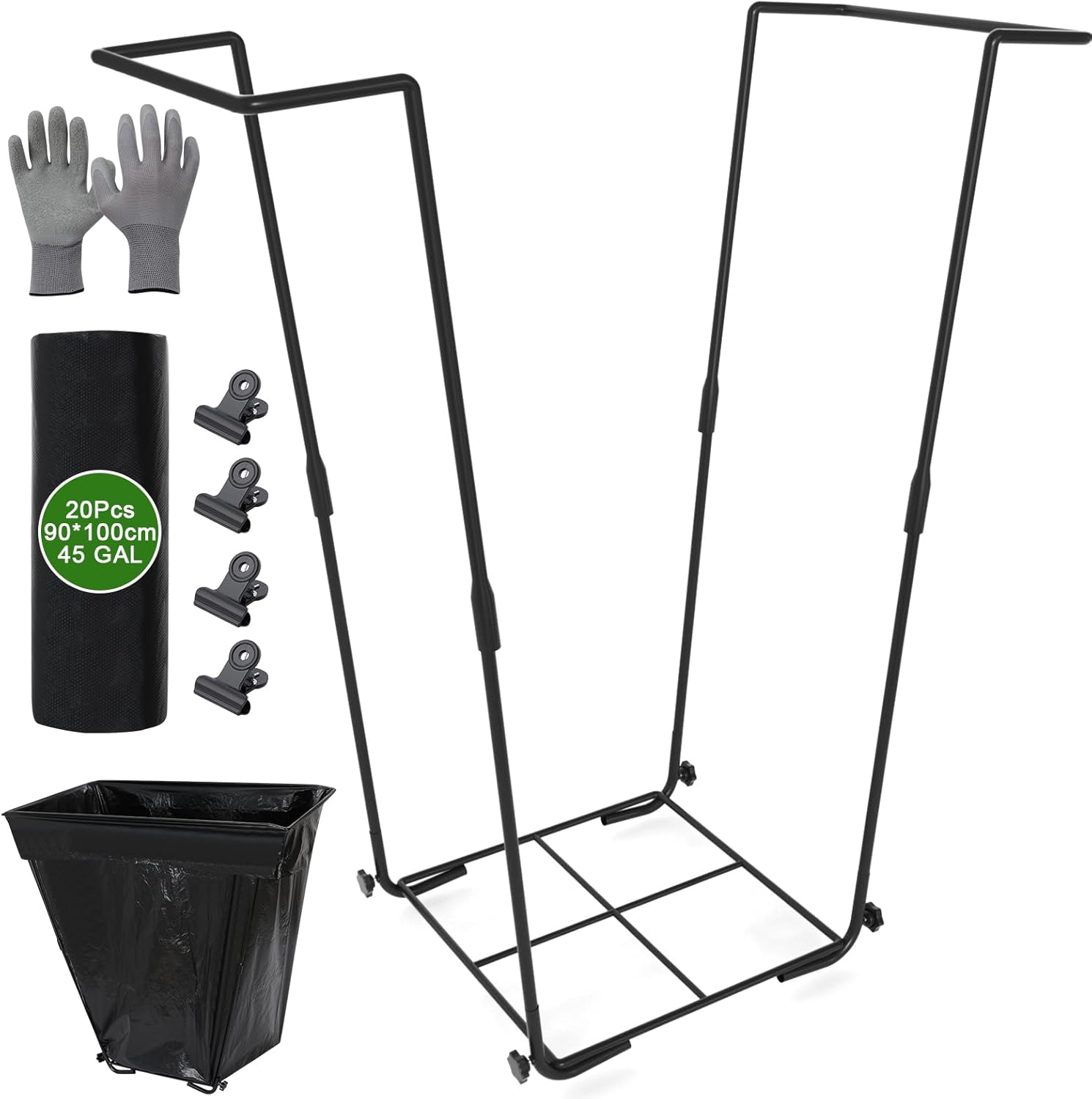 Amazon.com: Metal Trash Bag Holder, Outdoor Fall Leaf Bag Holder Stand ...
