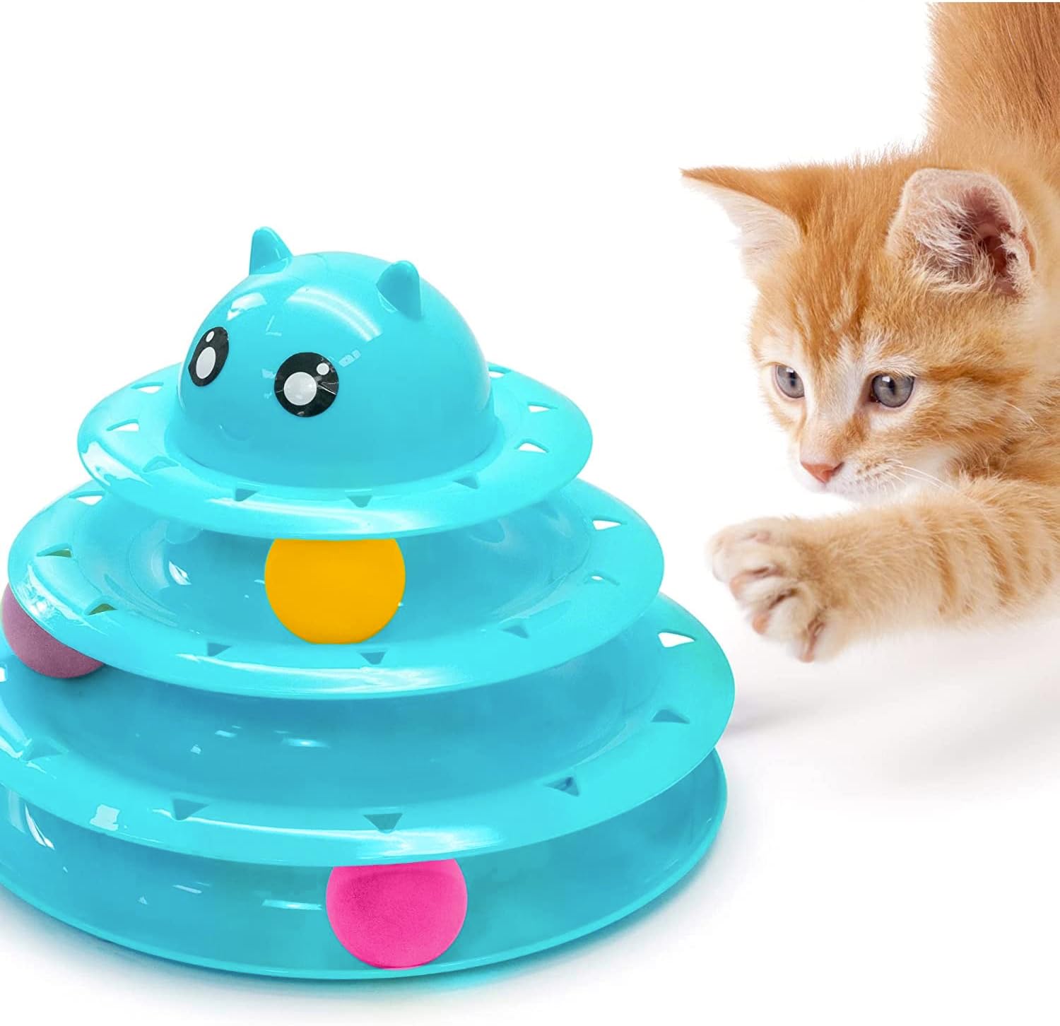 Cool Paws Three Level Cat Teaser Ball in Blue – 3 Levels & 3 Different ...