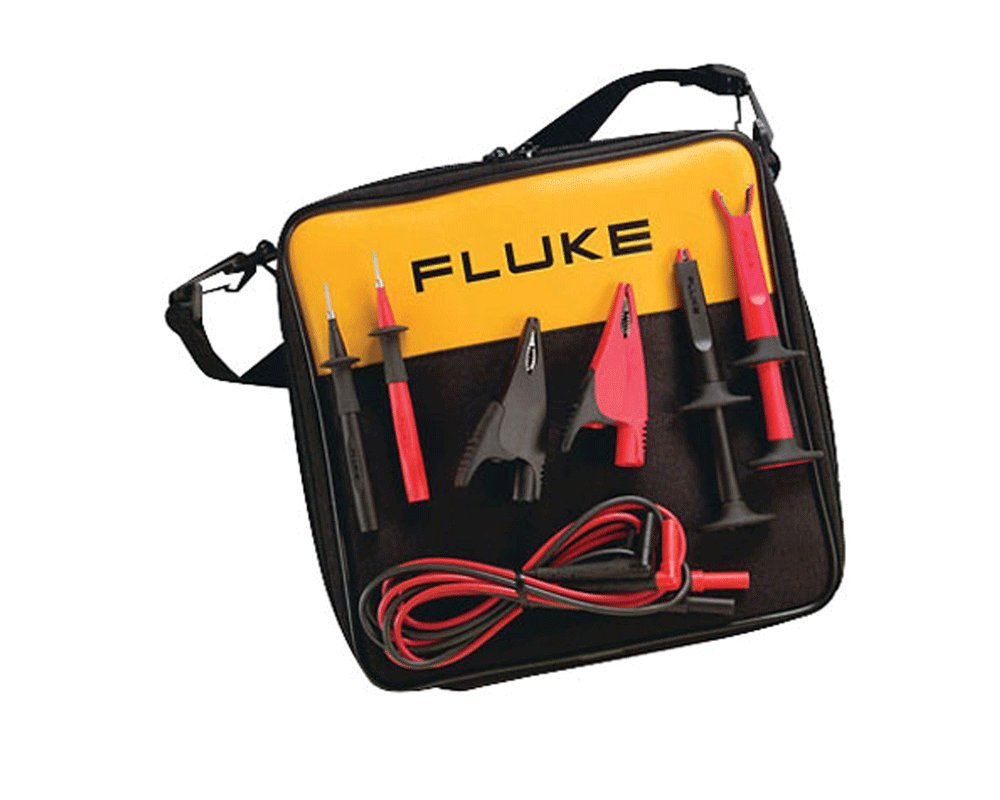 Fluke TLK-220 SureGrip Industrial Test Lead Kit with Zippered Vinyl ...