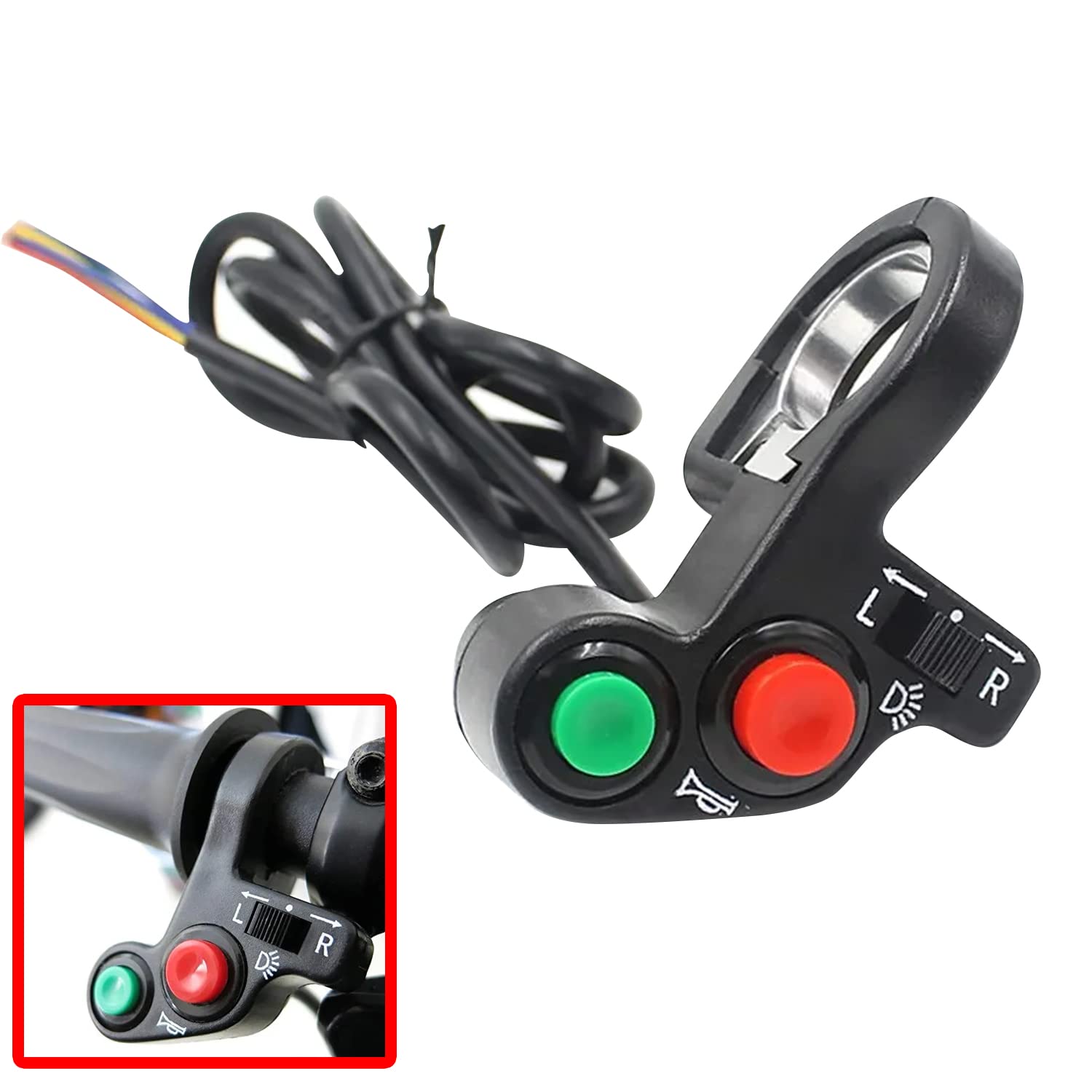 ATORAY 22MM Handlebar Light Horn ON/Off Signal Indicator Switch For ...