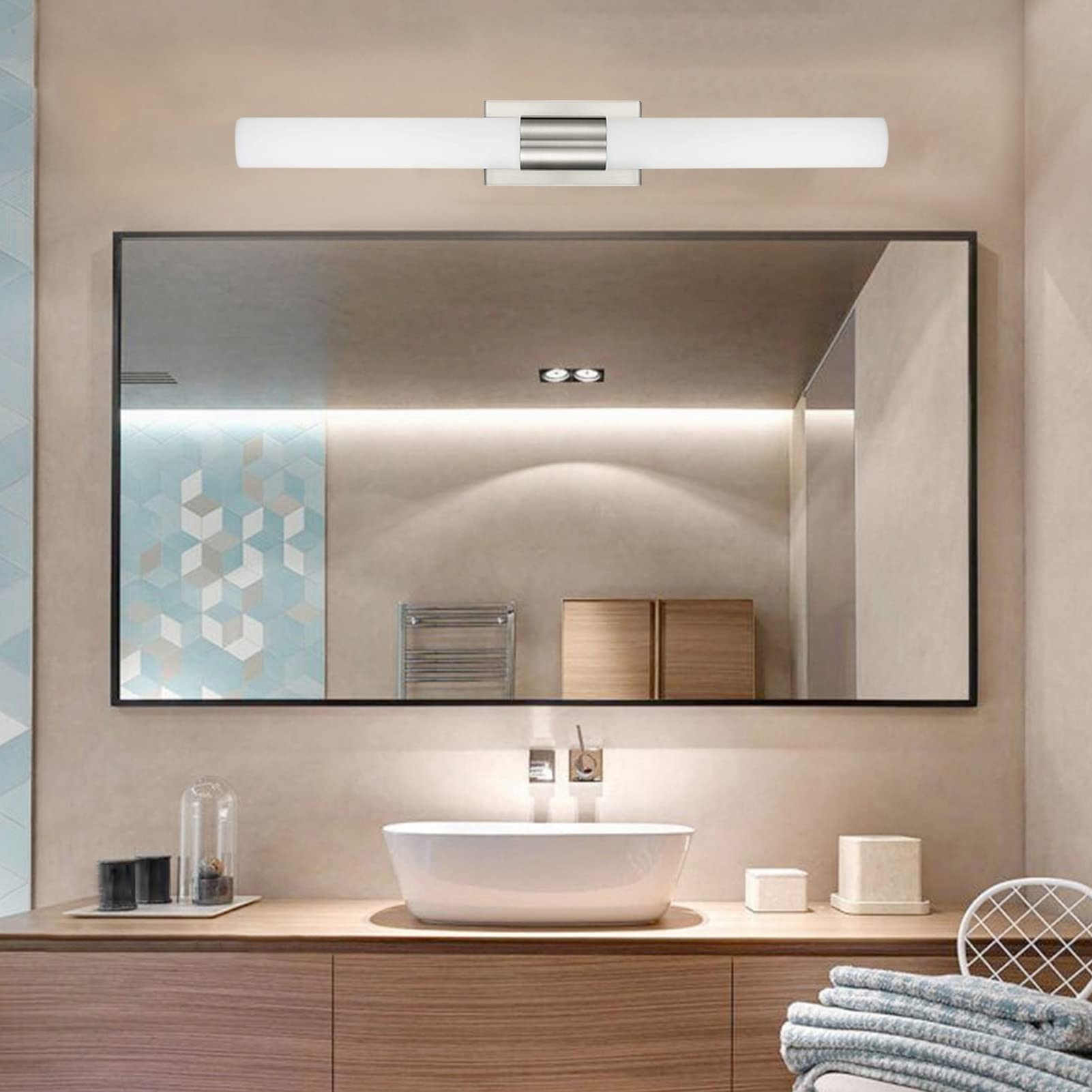 Wireless Lights Over Sink Under Cabinet Light Touch Switch Silver