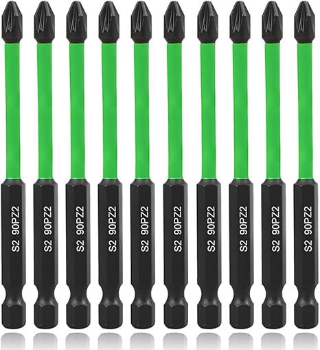 Saipor 10-Piece 90mm Long PZ2 Magnetic Impact Screwdriver Driver Bits ...