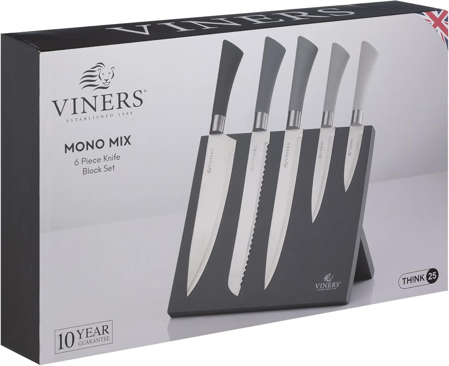 Viners Mono Mix 6-Piece Knife Block Giftbox Set : Amazon.co.uk: Home ...