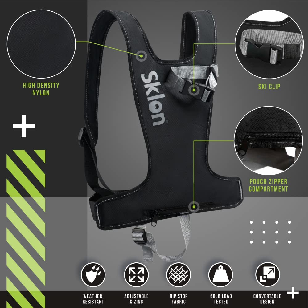 Snapklik.com : Adult Ski And Pole Carrier Strap Harness - Avoid The ...