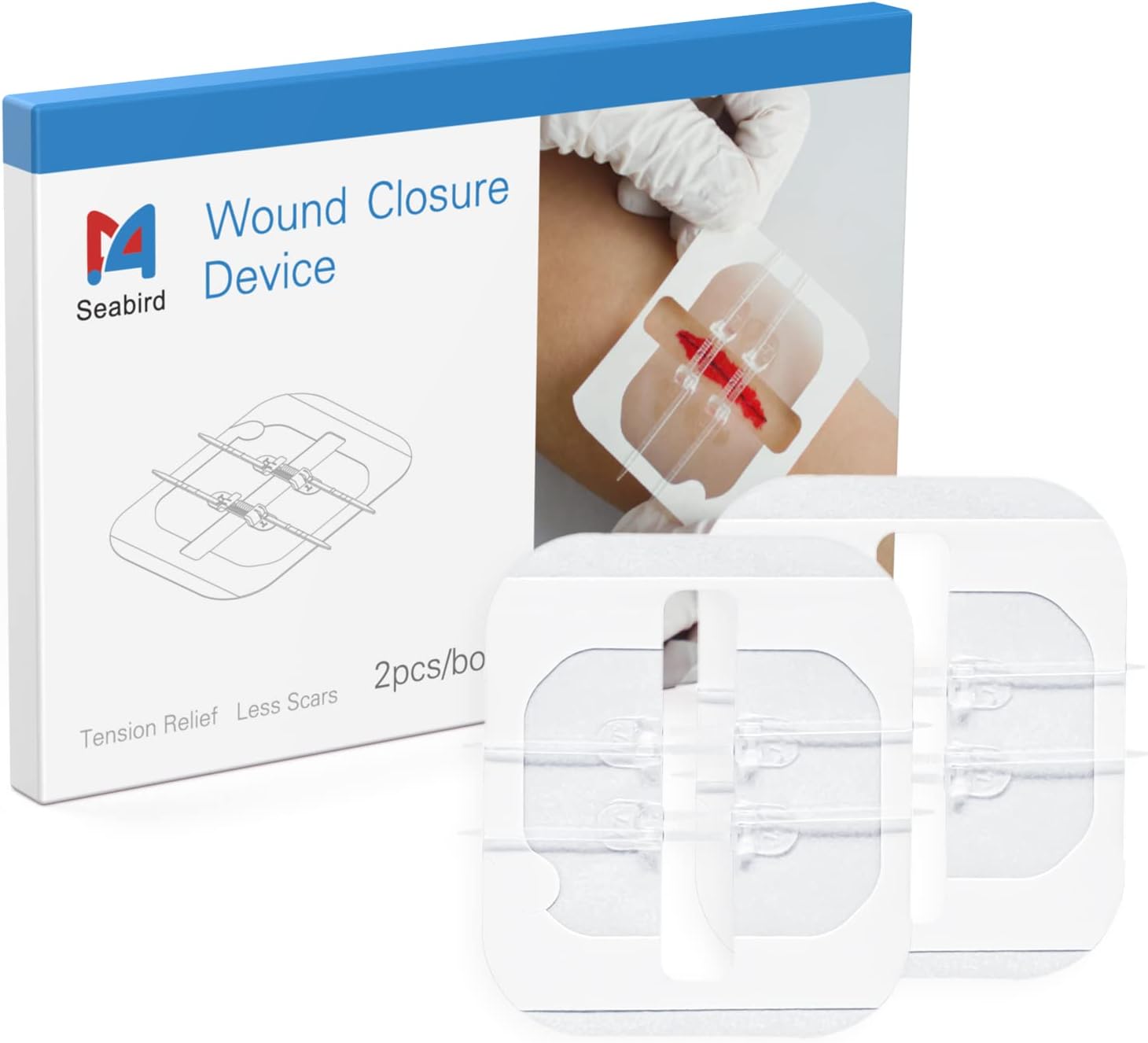 SEABIRD Wound Closure Device, Emergency Laceration Closures Kits 2Pcs ...
