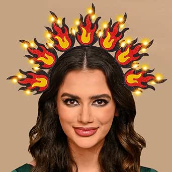 Amazon.com: GORTIN Light Up Fire Headband LED Red Flame Headpiece ...