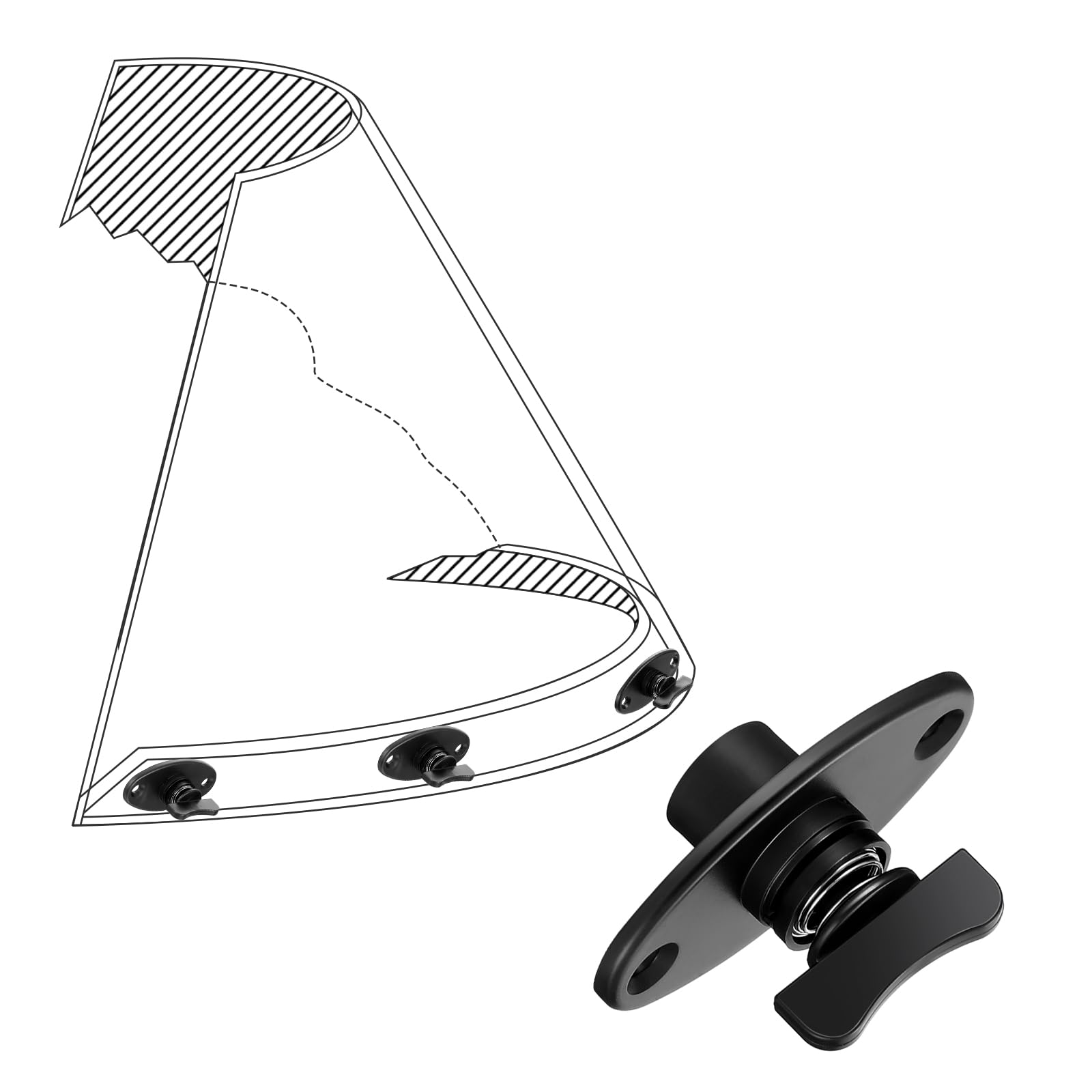 Snapklik.com : 2 Set Boat Windshield Fasteners Marine Windshield ...