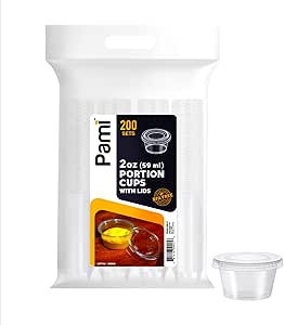 Amazon.com: PAMI Portion Control Cups With Lids [2oz, 200-Pack]- Small ...