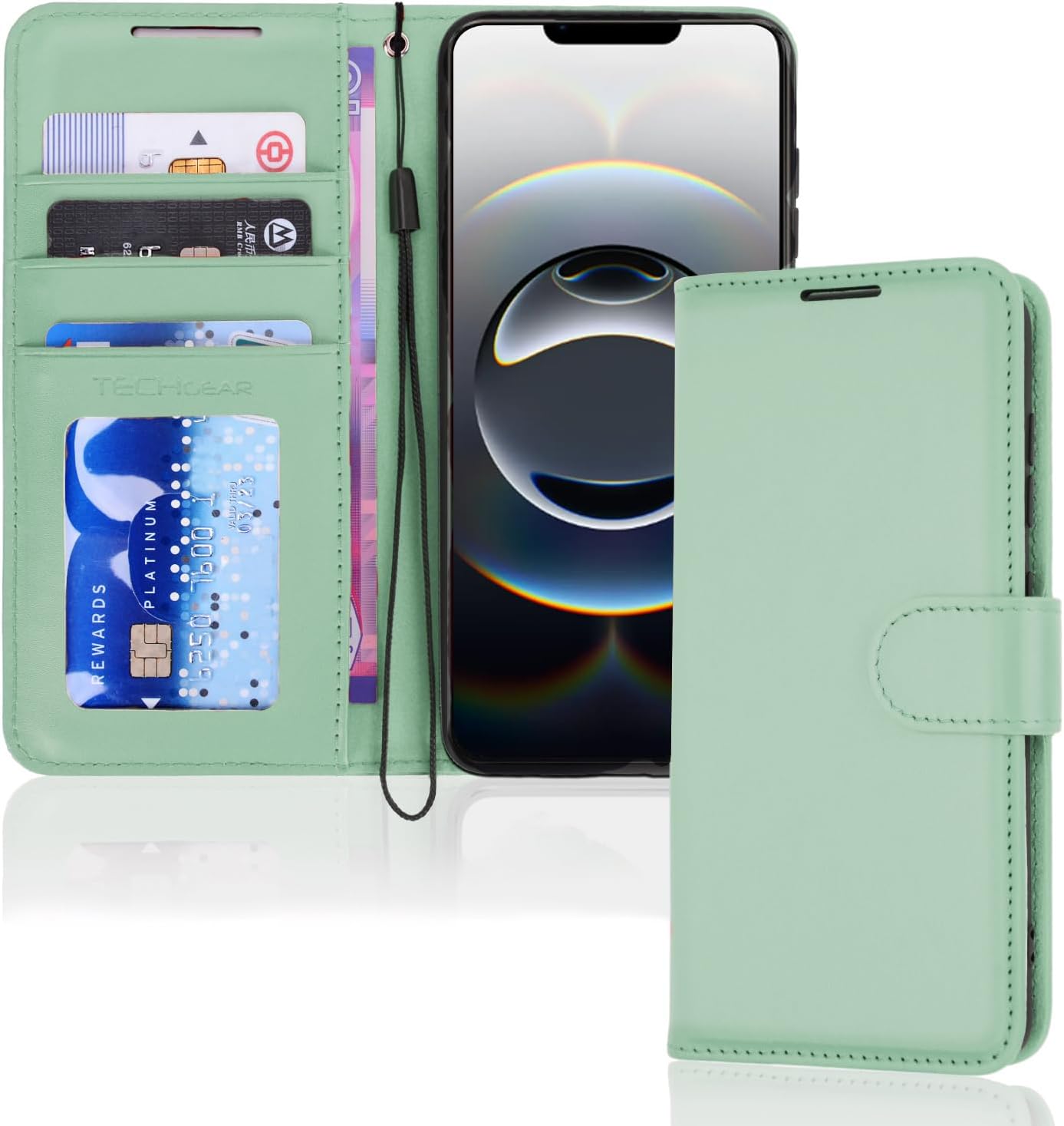 TECHGEAR iPhone 16e / 17e Leather Wallet Case with RFID Blocking, Flip ...