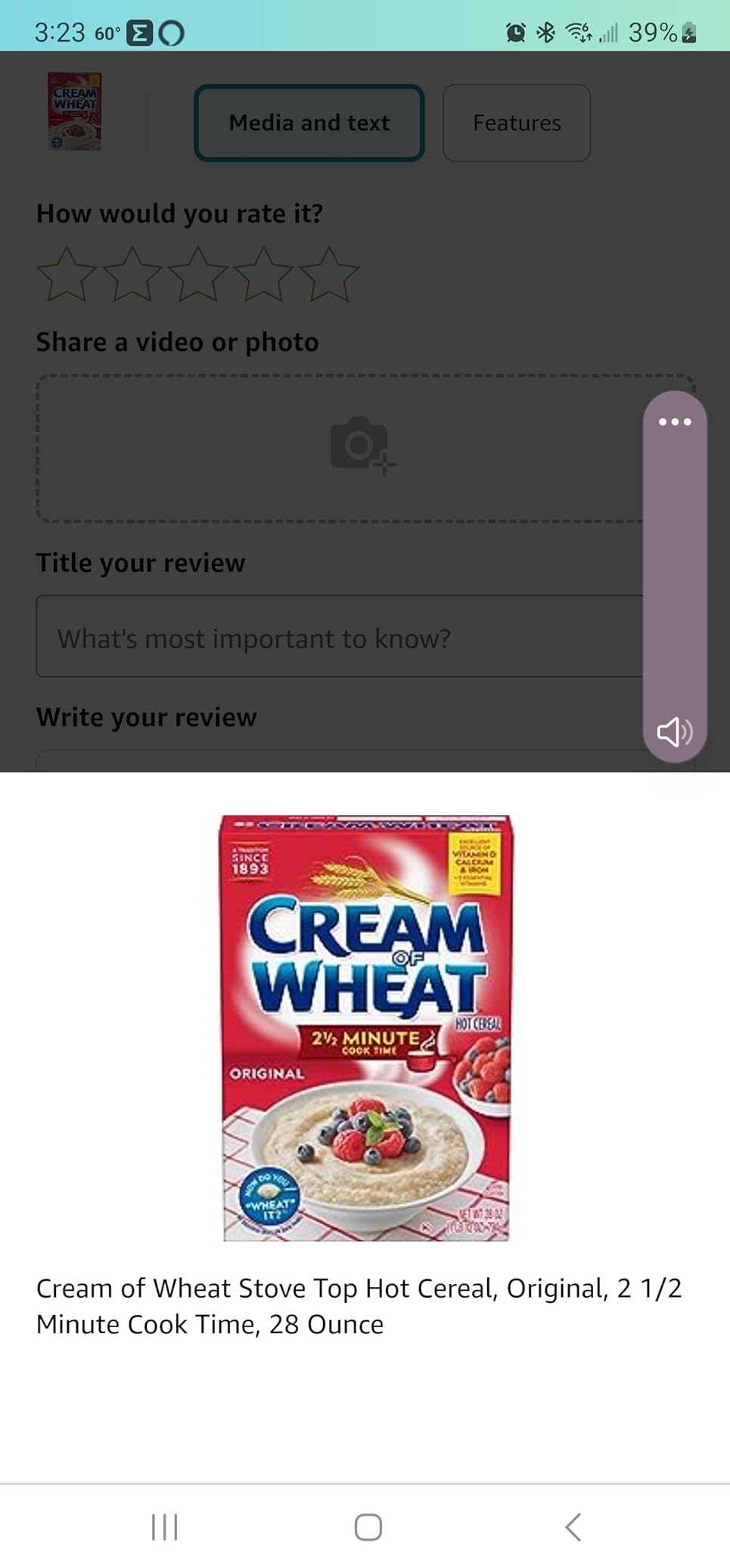 Amazon.com: Cream of Wheat Stove Top Hot Cereal, Original, 2 1/2 Minute ...
