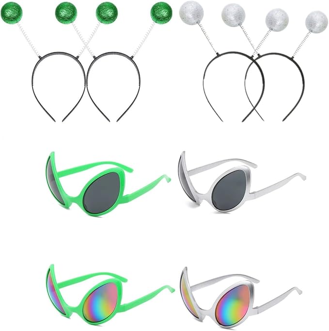 MEISH Alien Costume Accessories - 8 Piece Set with Glasses, Headband ...